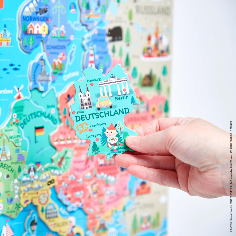 Magnetic European Map German Version : Magnetic Puzzles Janod - J05473