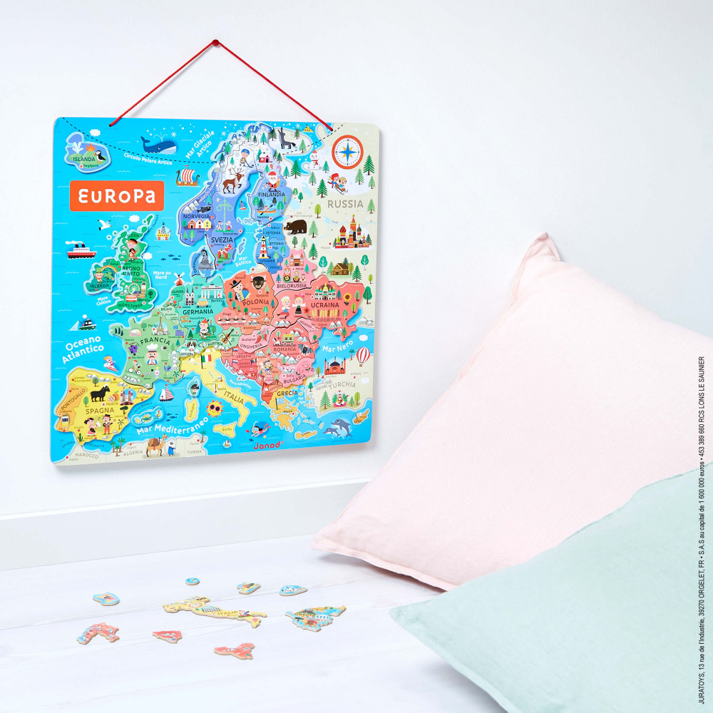 Magnetic European Map in Italian : Magnetic Puzzles Janod - J05475