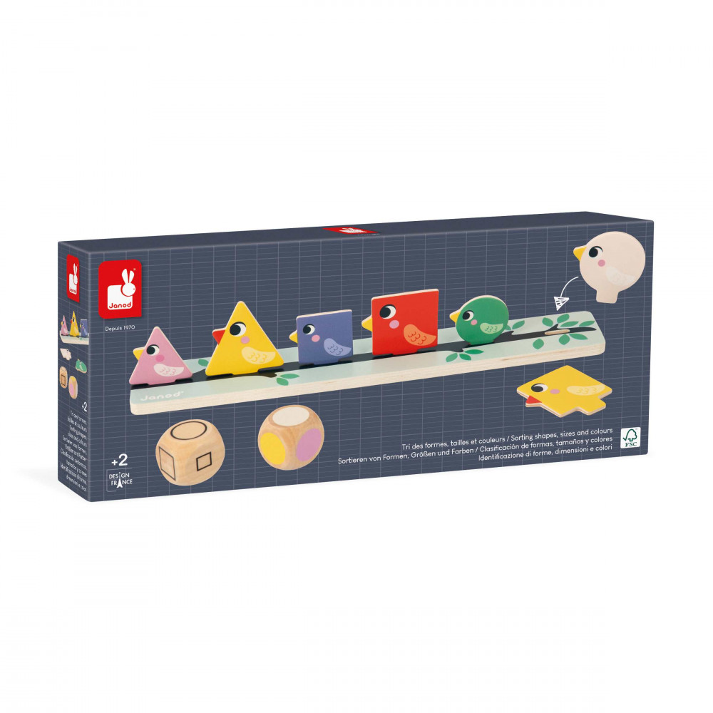 Sorting Shapes, Sizes And Colours - Birds : Shapes & Colours Janod - J05089