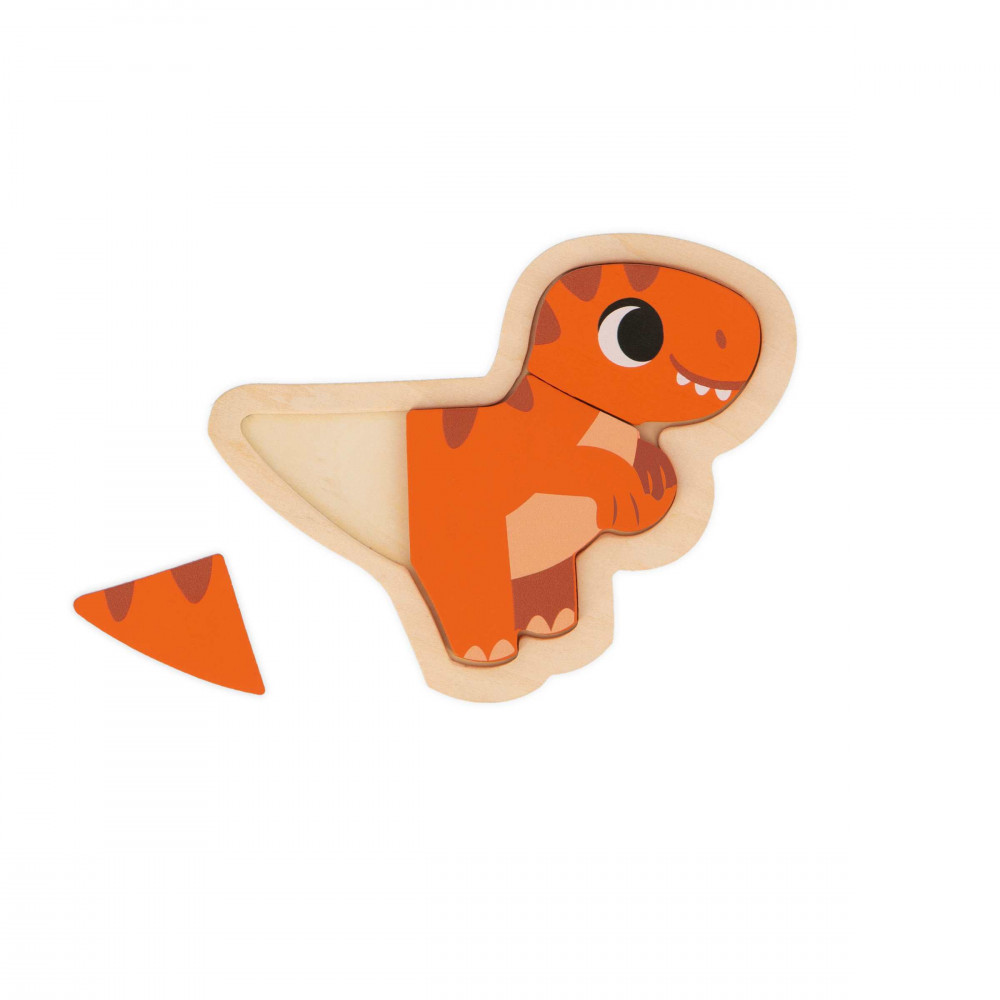 Dino - 4 Progressive Puzzles Dino : Toddler wooden Puzzles Janod - J05824