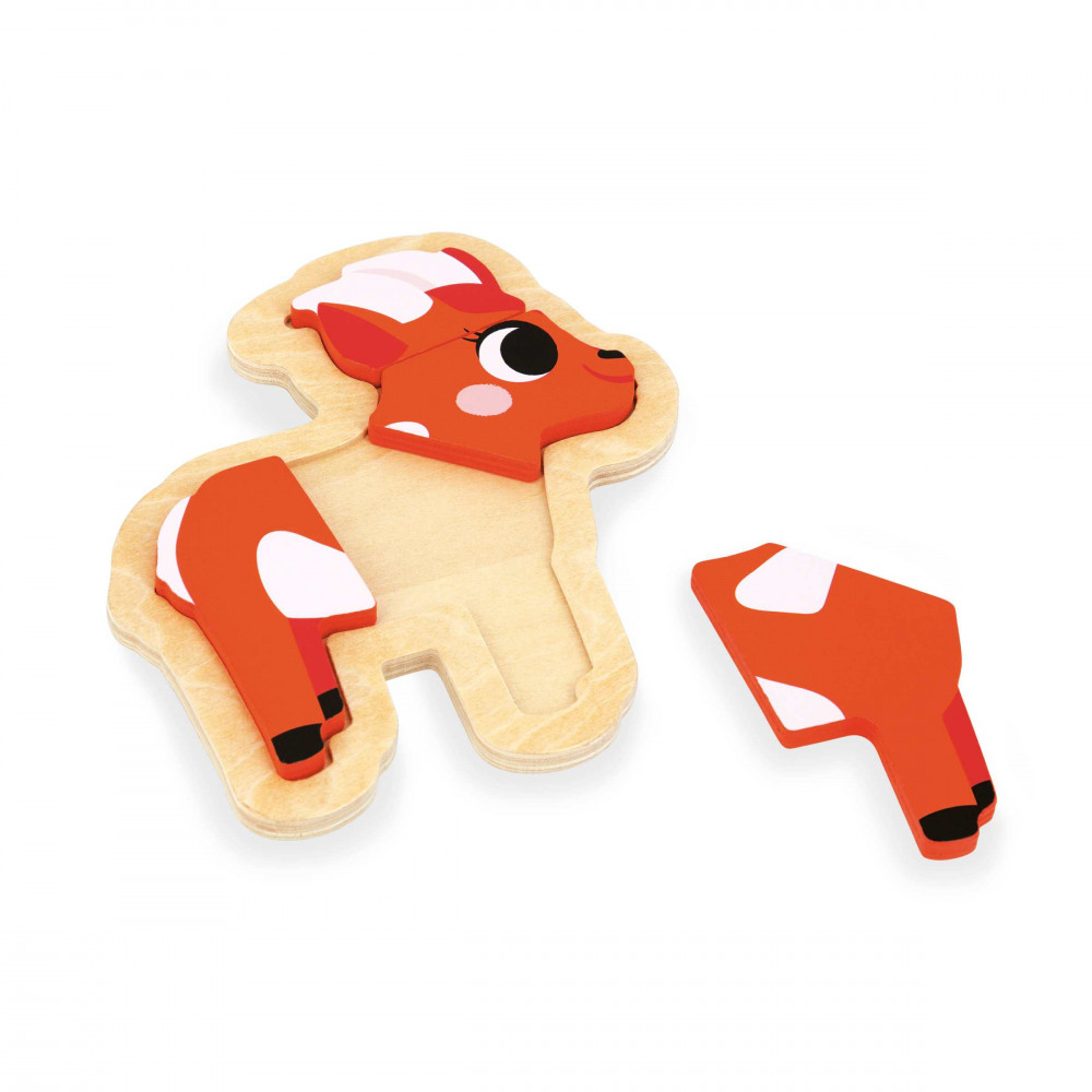 4 Progressive Puzzles - Farm : Toddler wooden puzzles Janod - J07114