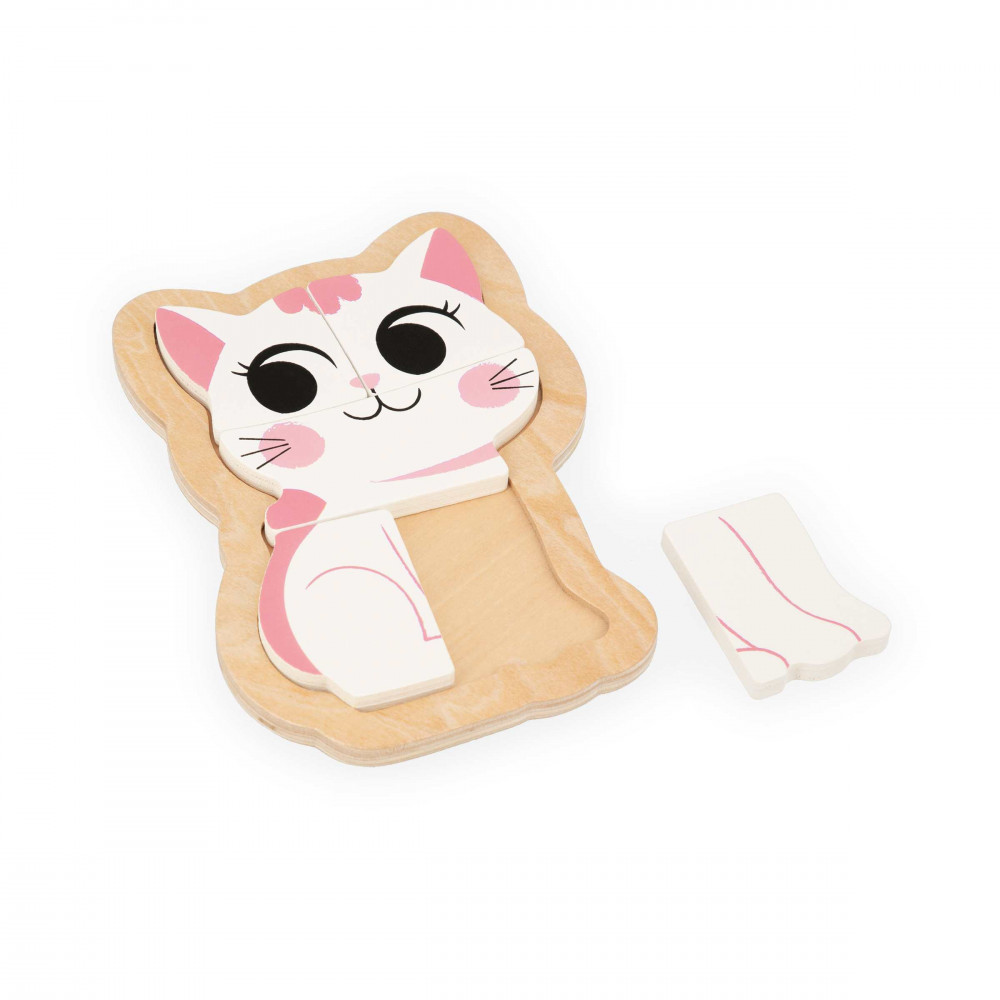 4 Progressive Puzzles - Pet : Toddler wooden puzzles Janod - J07115