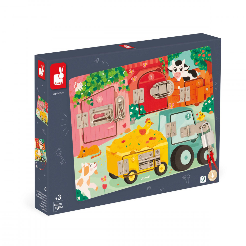 Padlocks Board - The Farm : Educational games Janod - J07119