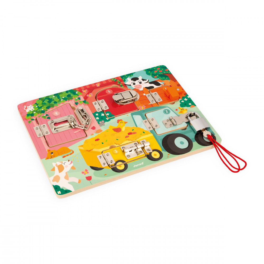 Padlocks Board - The Farm : Educational games Janod - J07119