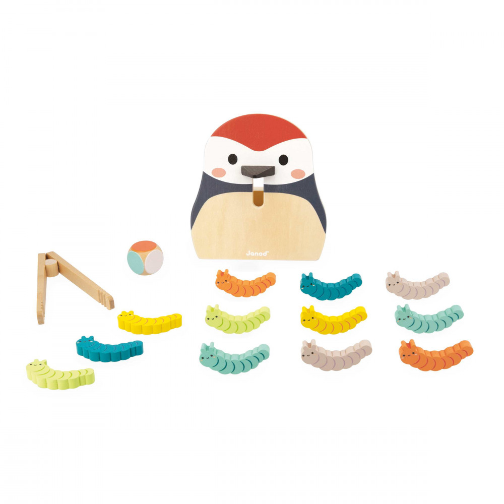 FARBENSPIEL - DER SPECHT UND DIE RAUPEN : Brettspiele Janod - J08641 - Brettspiele - Janod