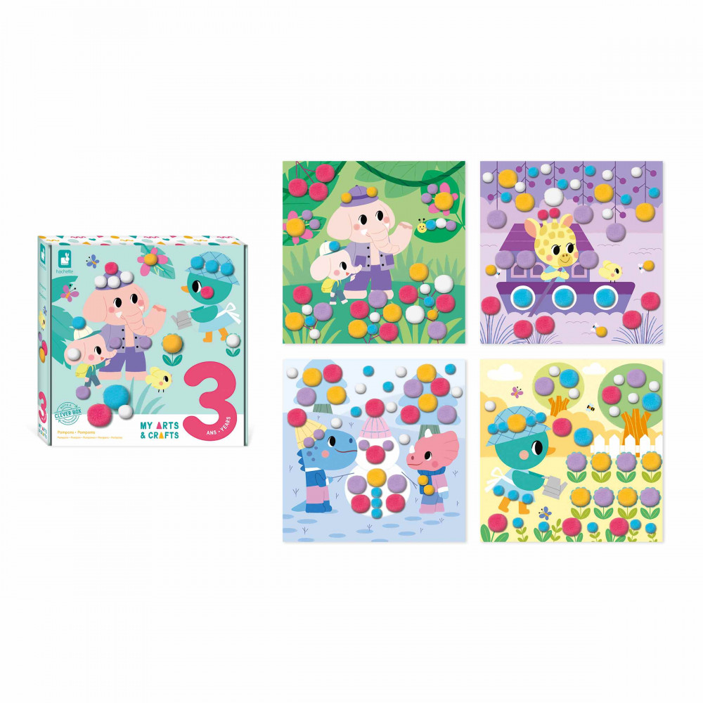 Coffret créatif pompons - Loisir créatif enfant 3 ans - Janod