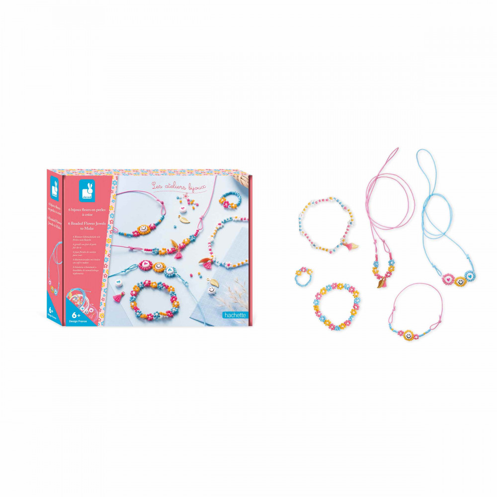 Kit DIY Bijoux perles - Loisirs créatifs : Enfant dès 6 ans - Janod