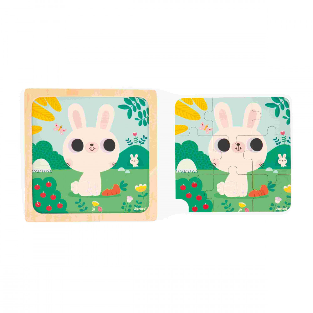 White Rabbit Puzzle : Toddler wooden puzzles Janod - J07112