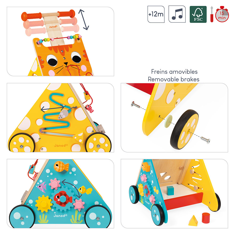 Multi-Activities Cat Baby Walker (wood) : Rockers, Ride-ons & Walkers ...