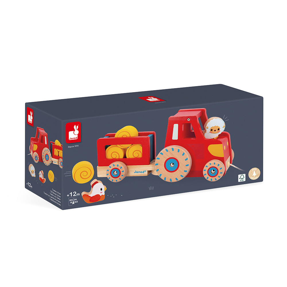 Tractor To Pull : Push & Pull toys Janod - J03317