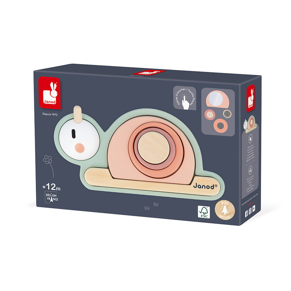 Stackable Sensory Snail Sweet Cocoon : Toddler wooden puzzles Janod ...