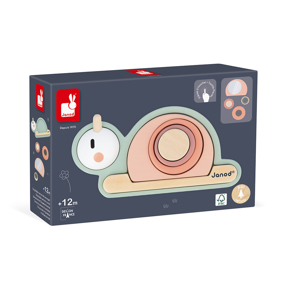 Stackable Sensory Snail Sweet Cocoon : Toddler wooden puzzles Janod ...