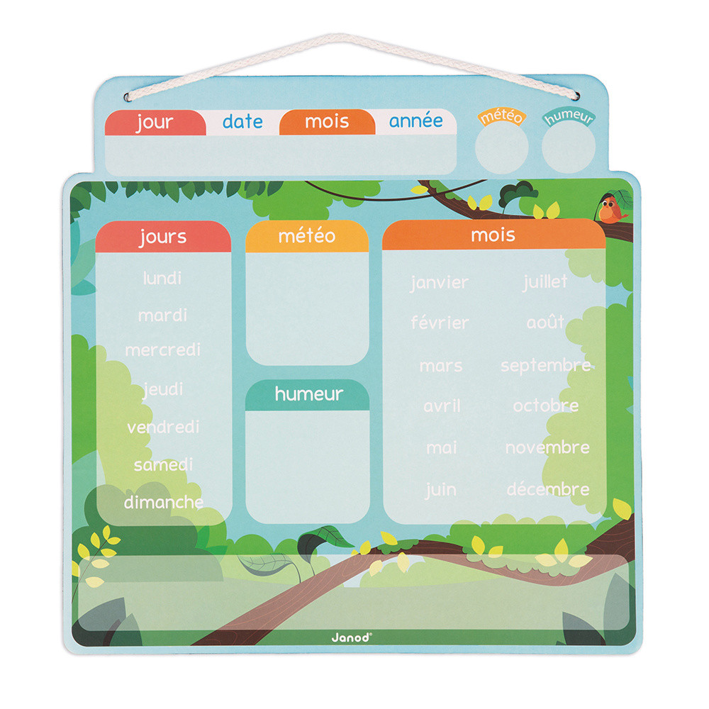Magnetic Calendar - French : Educational magnetic games Janod - J05466