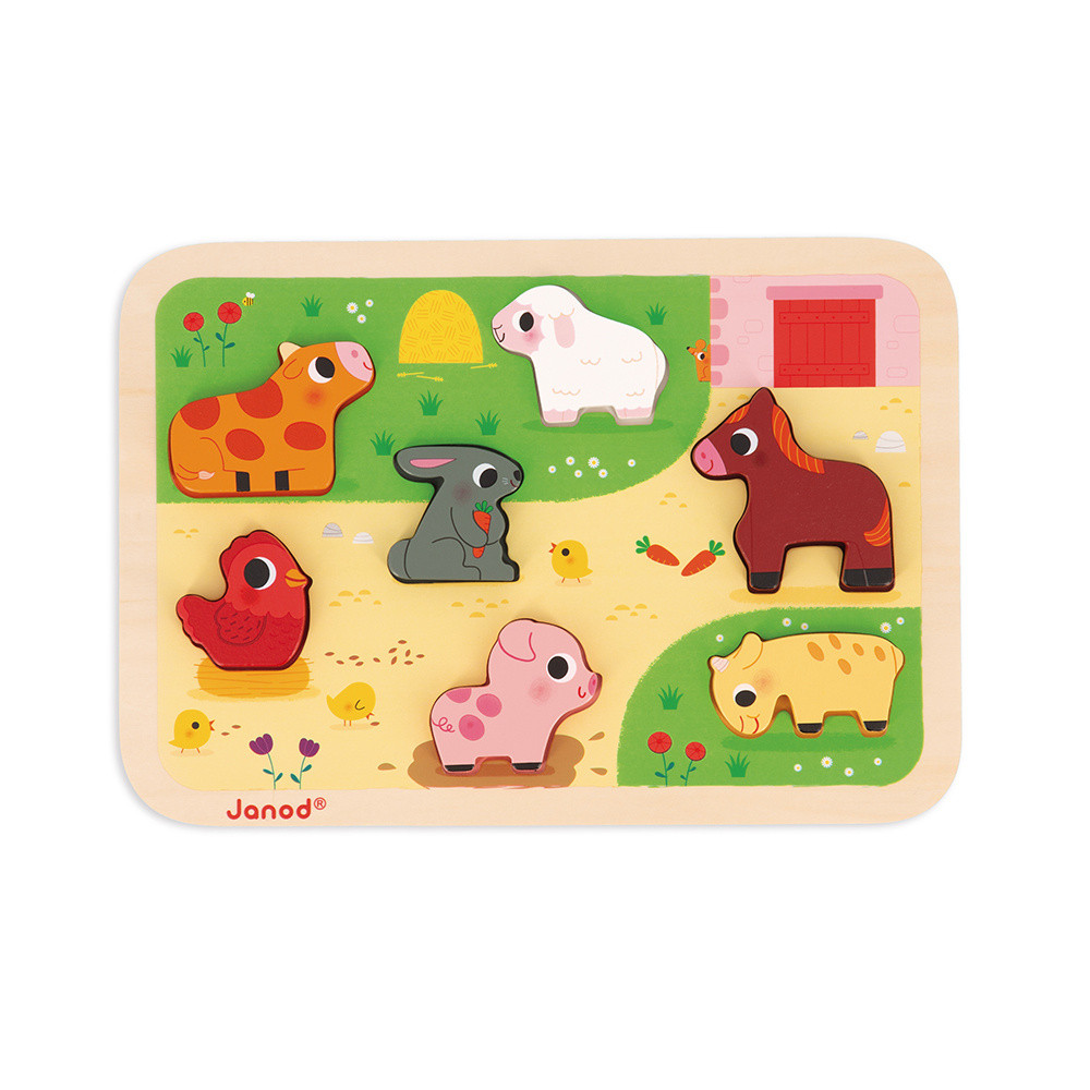 Puzzle Granja Chunky 7 piezas : Puzzles de madera Primera infancia ...