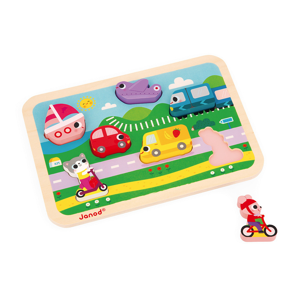 Chunky puzzle a pezzi 7 pezzi : Puzzle in legno prima infanzia Janod ...