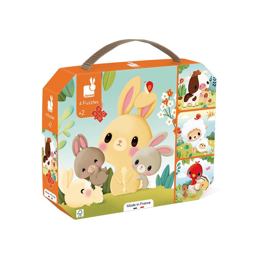 Farm Animals Evolving Puzzles : 20 to 49 piece puzzles Janod - J03319