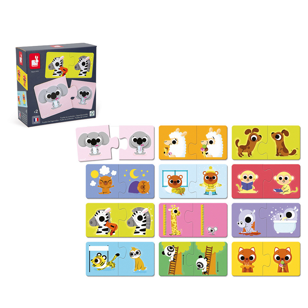 Opposites Puzzles : 20 to 49 piece puzzles Janod - J02627