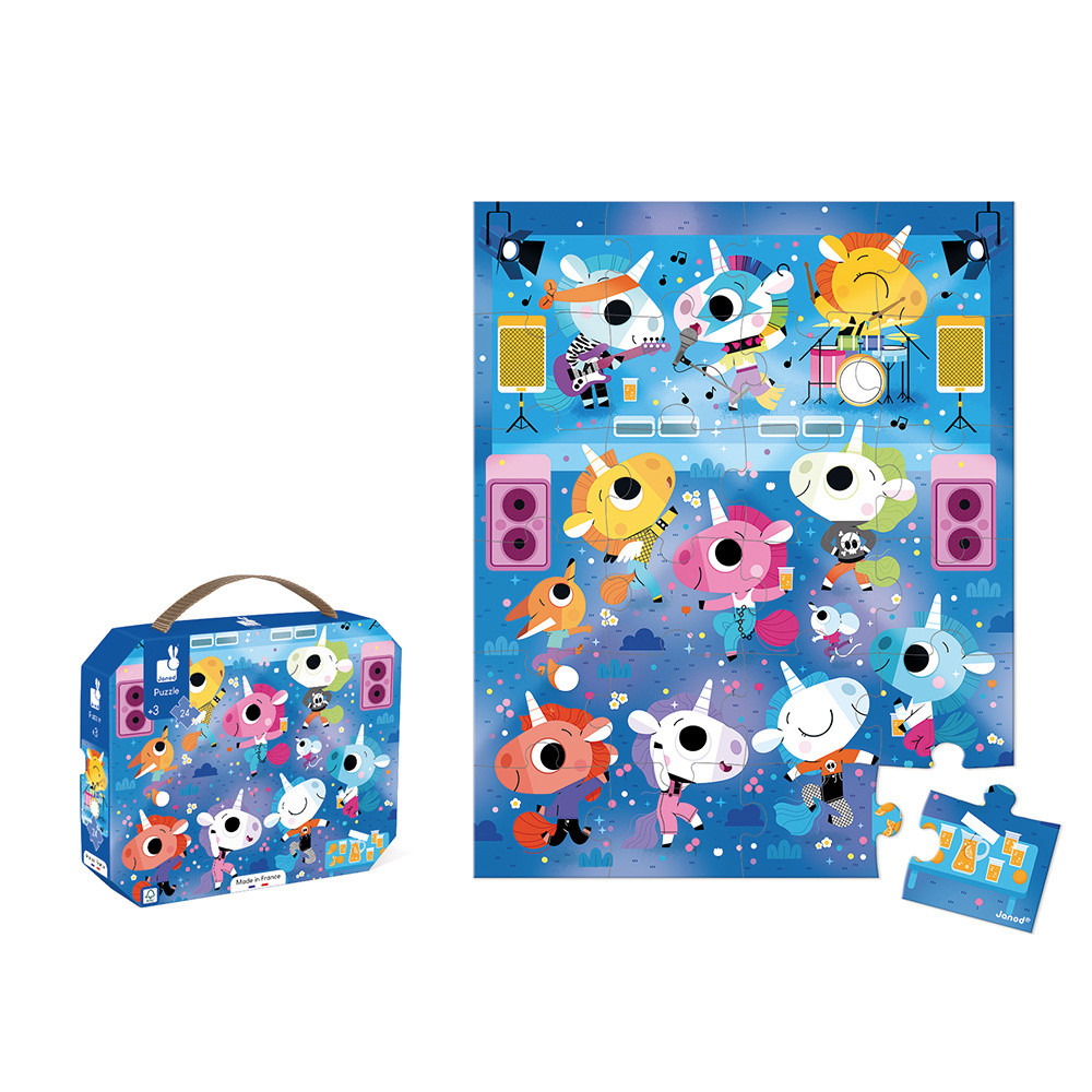 Puzzle Rock Concert Unicorns 24 pieces : 20 to 49 piece puzzles Janod ...