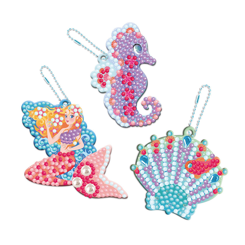 Magic Ocean - 3 Diamond Key Rings : Glitter, Golden foil-stamping ...
