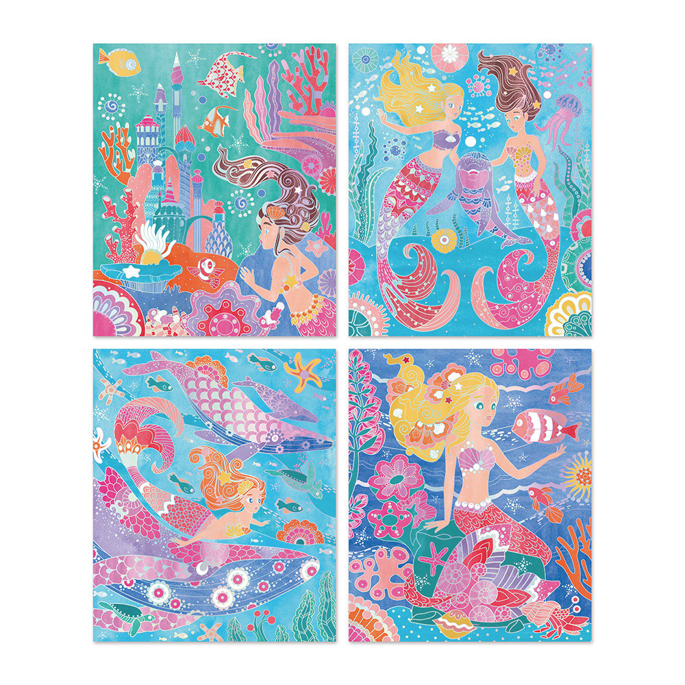 Magic Ocean - Pittura ad acquerello : Pittura con i Numeri e coloritura Janod - J09107 - Pittura ...