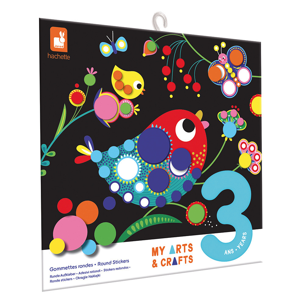 Creative Gift Box Round Stickers - 3 years : Mosaic & Stickers Janod ...