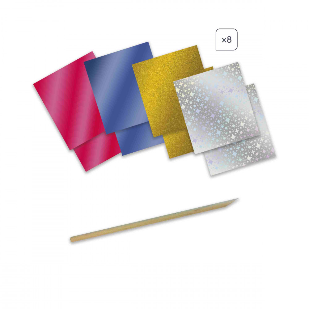 Magic School - 3 Gilding Paintings : Glitter, Golden foil-stamping ...
