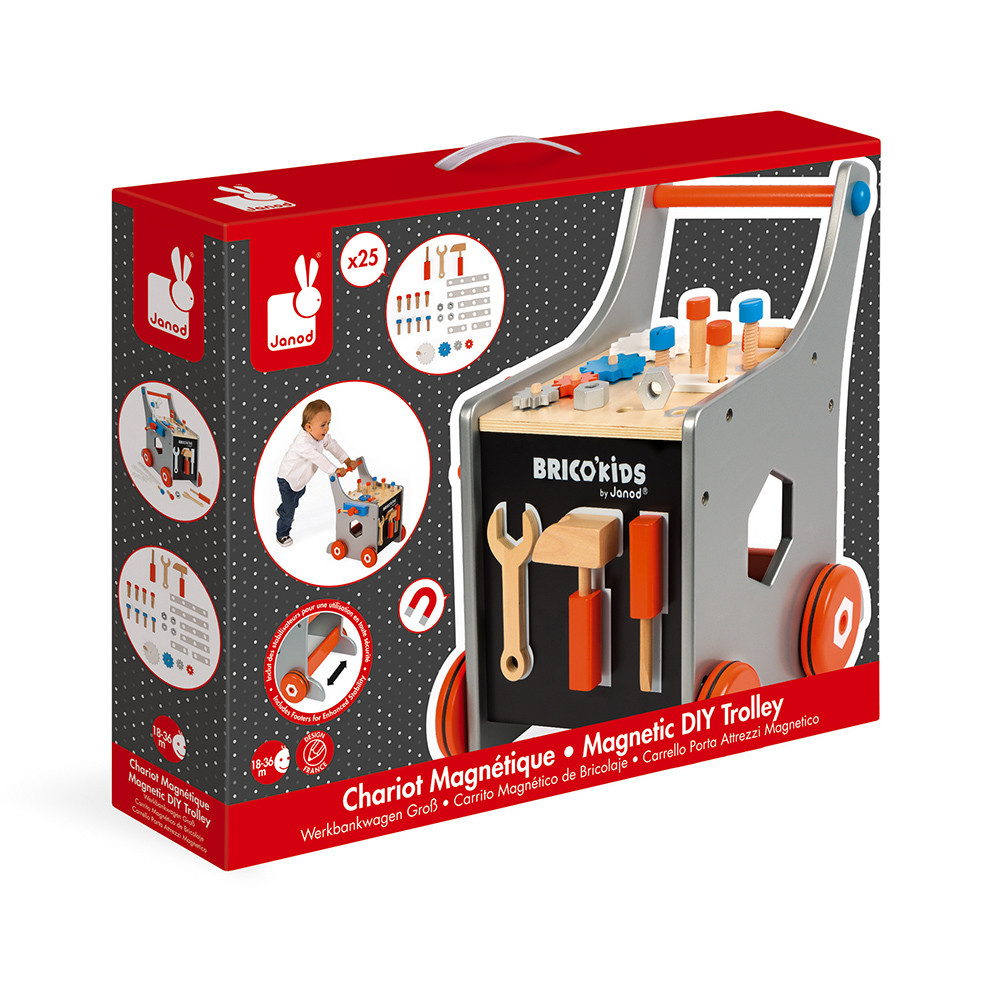 Brico'Kids Magnetic Diy Trolley (wood) : Workbenches & tool kits Janod ...