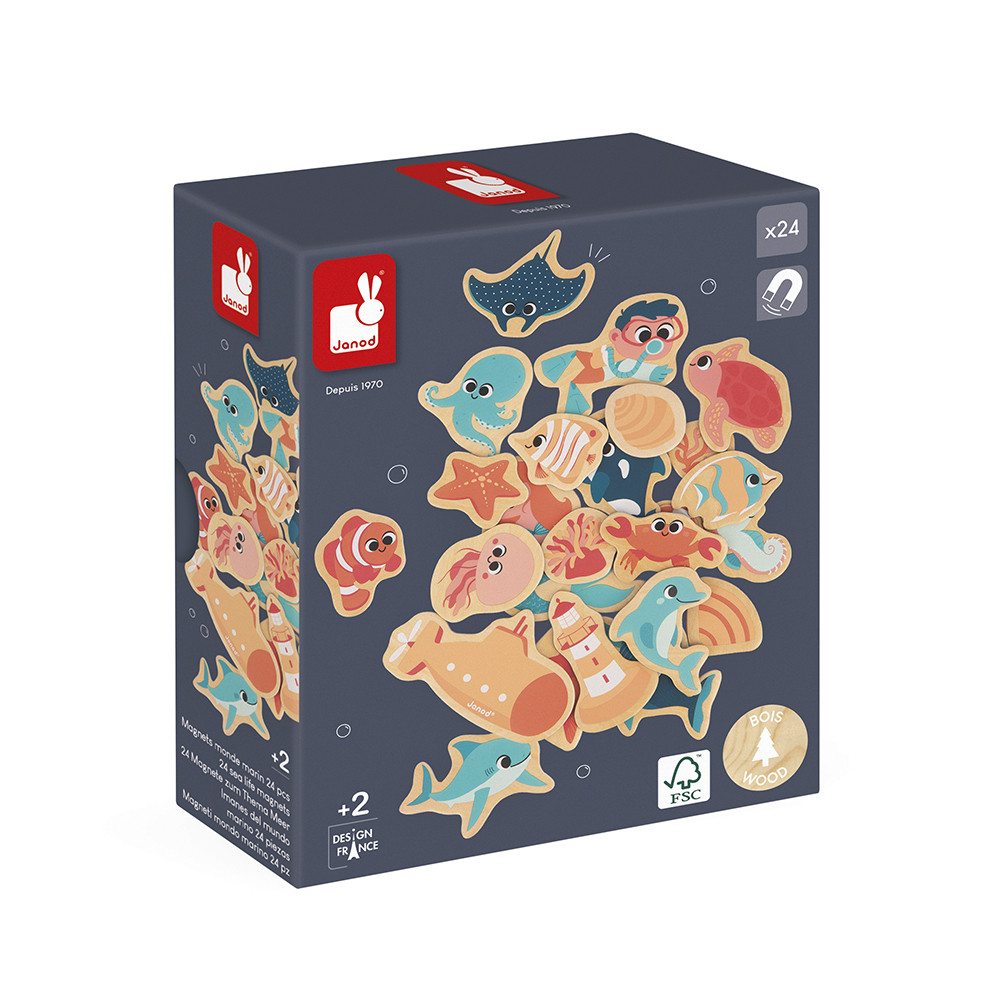 Magnets Marine World 24 pieces : Boards & Magnets Janod - J09649