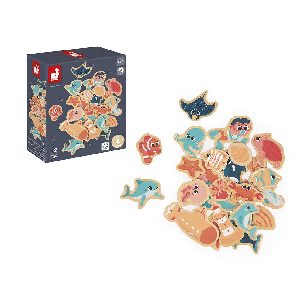 Magnets Marine World 24 pieces : Boards & Magnets Janod - J09649