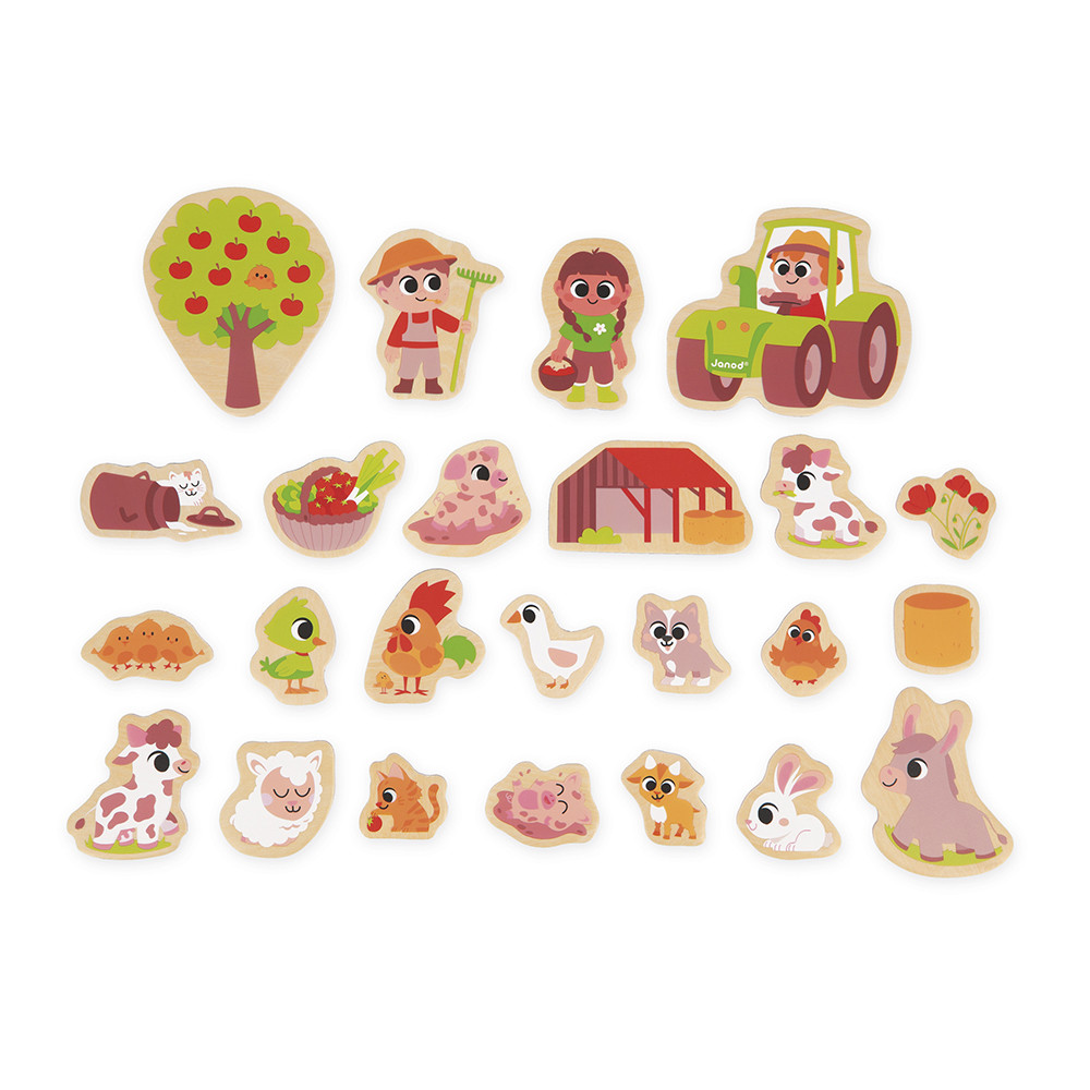 Farm magnets 24 pieces : Boards & Magnets Janod - J09639