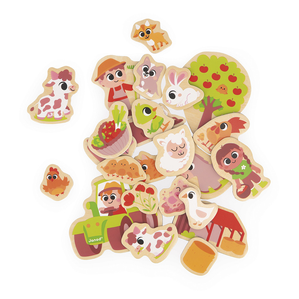 Farm magnets 24 pieces : Boards & Magnets Janod - J09639