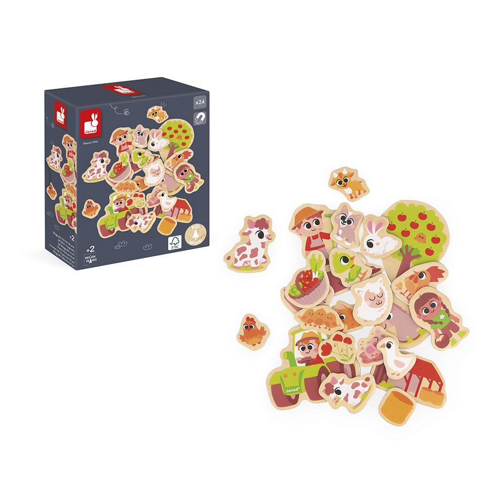 Farm magnets 24 pieces : Boards & Magnets Janod - J09639
