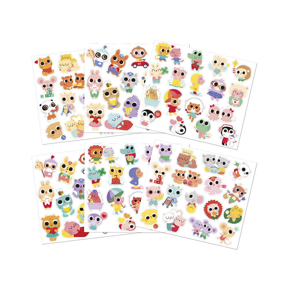 Stickers Bébés Animaux x100 : Mosaïque, gommettes & stickers Janod - J09193