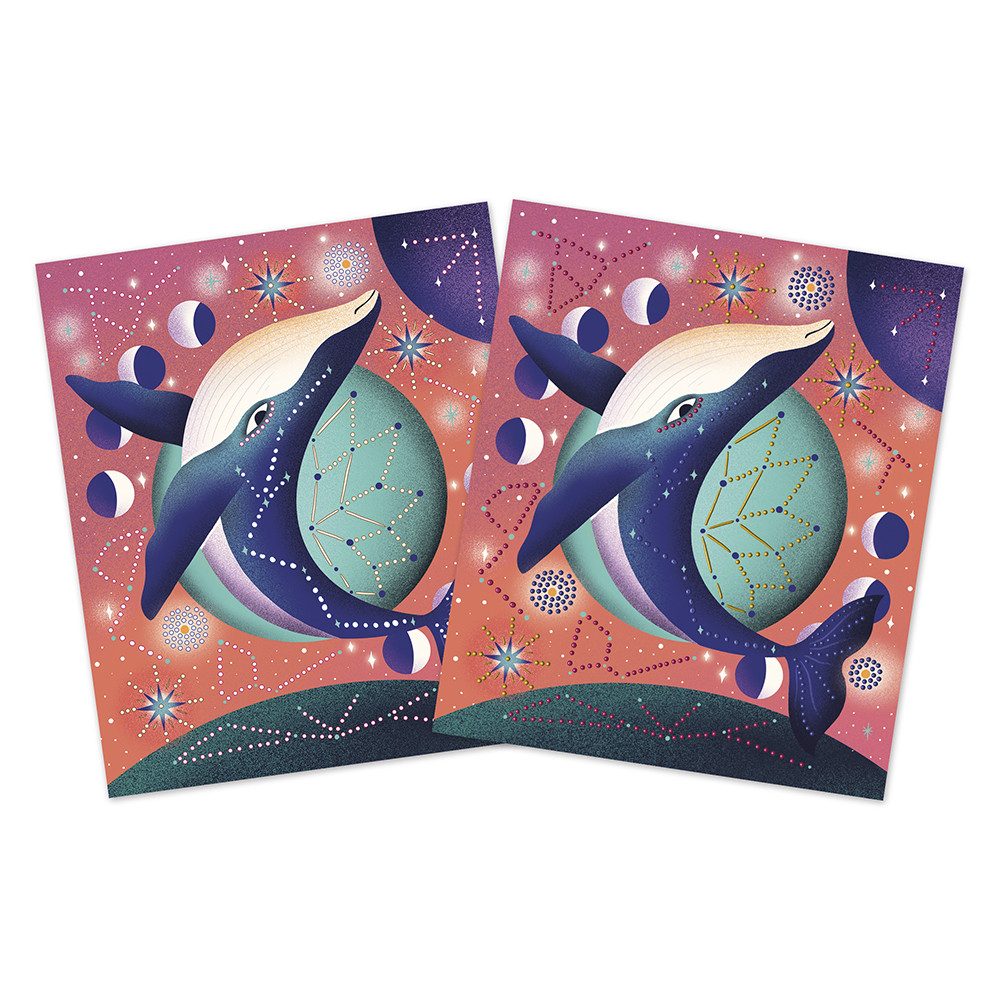 Kit Creativo - Dipingere Puntinismo Animali Cosmici 3D : Pittura con i ...