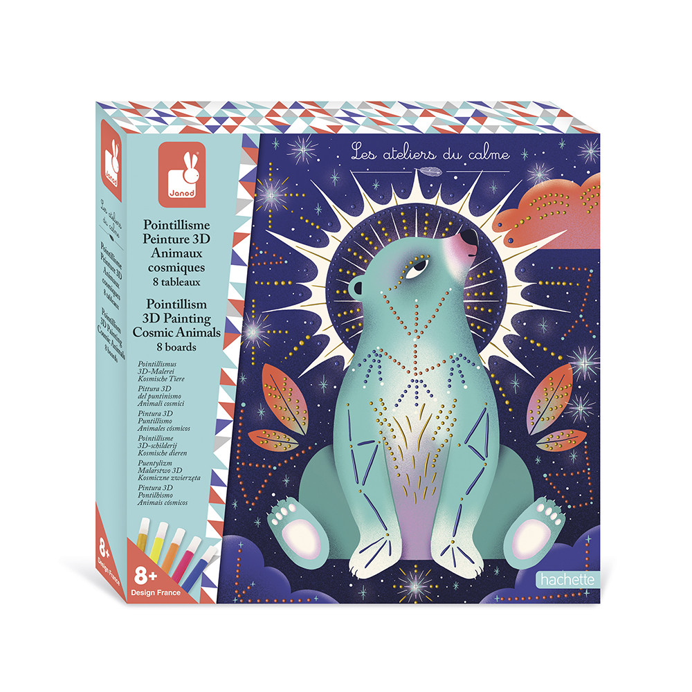 Kit Creativo - Dipingere Puntinismo Animali Cosmici 3D : Pittura con i ...