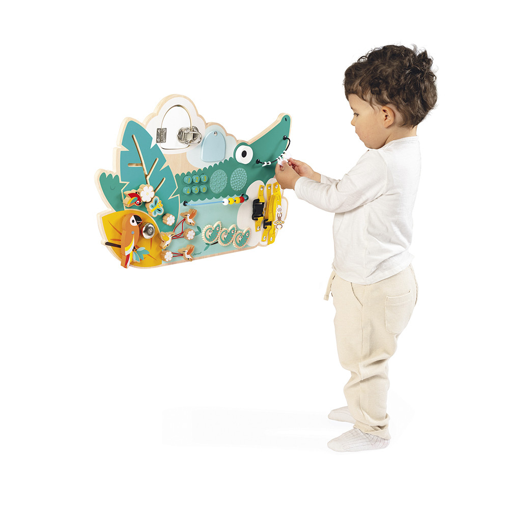 Tropik wooden crocodile busy-board : Abacus, loopings & activity panels ...