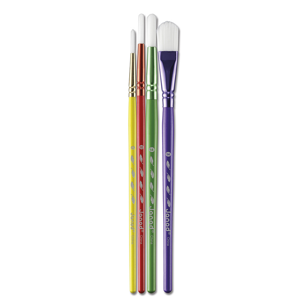 Set of 4 Synthetic Brushes : Painting by numbers & Colouring Janod - J07410