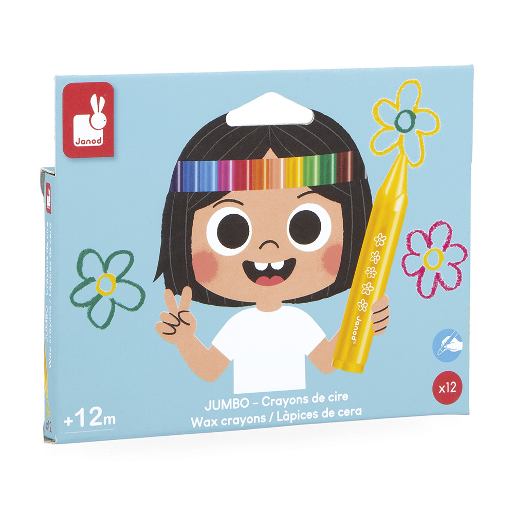 Wax crayons x12 : Painting by numbers & Colouring Janod - J07401