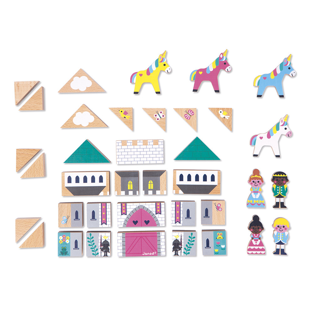 Enchanted Kingdom 37 wooden blocks set - Cross Roads : Construction ...