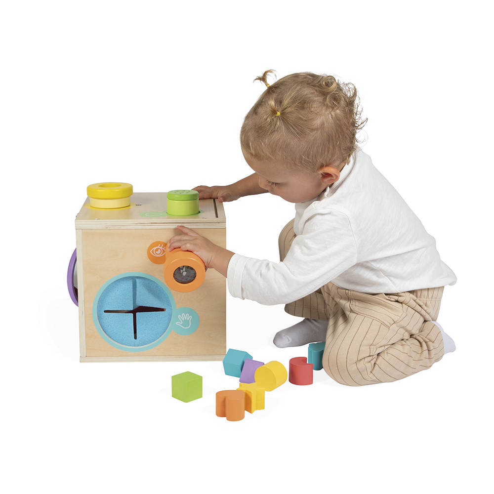 Jeu Sensoriel - Boîte Sensorielle : Cubes & Pyramides Janod - J05307