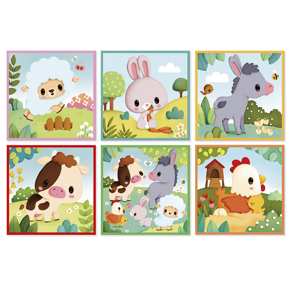 9 Cubos de animales de granja : Cubos & Piramides Janod - J03329 ...