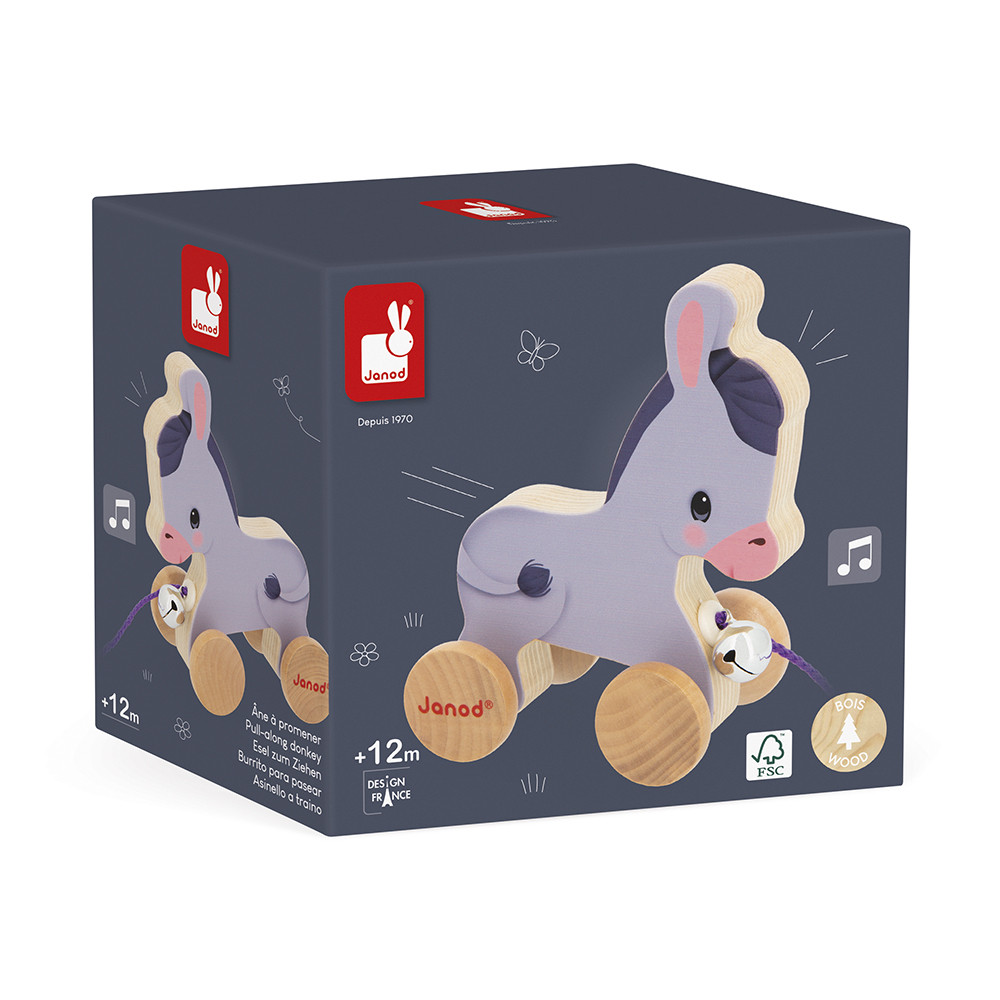 Walking donkey Farm : Push & Pull toys Janod - J03323