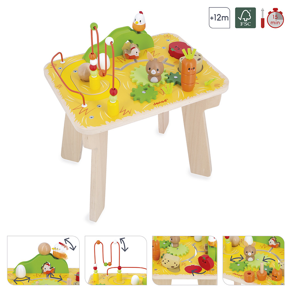 Wooden Farm Activity Table : Manipulation & stackers Janod - J03321