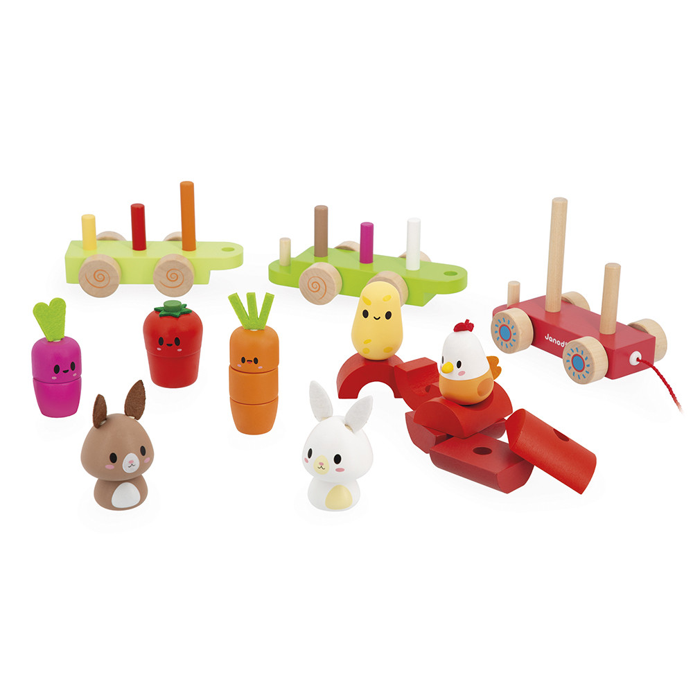 Farm Pull-along Train : Push & Pull toys Janod - J03314