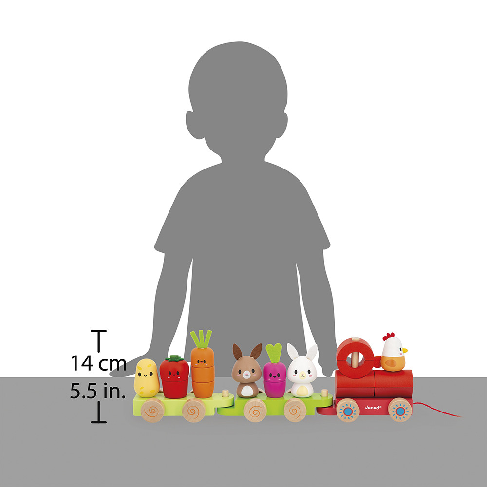 Train à Tirer Ferme : Jouets à promener & à pousser Janod - J03314