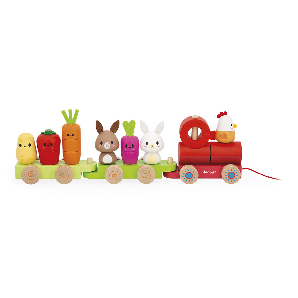 Train à Tirer Ferme : Jouets à promener & à pousser Janod - J03314