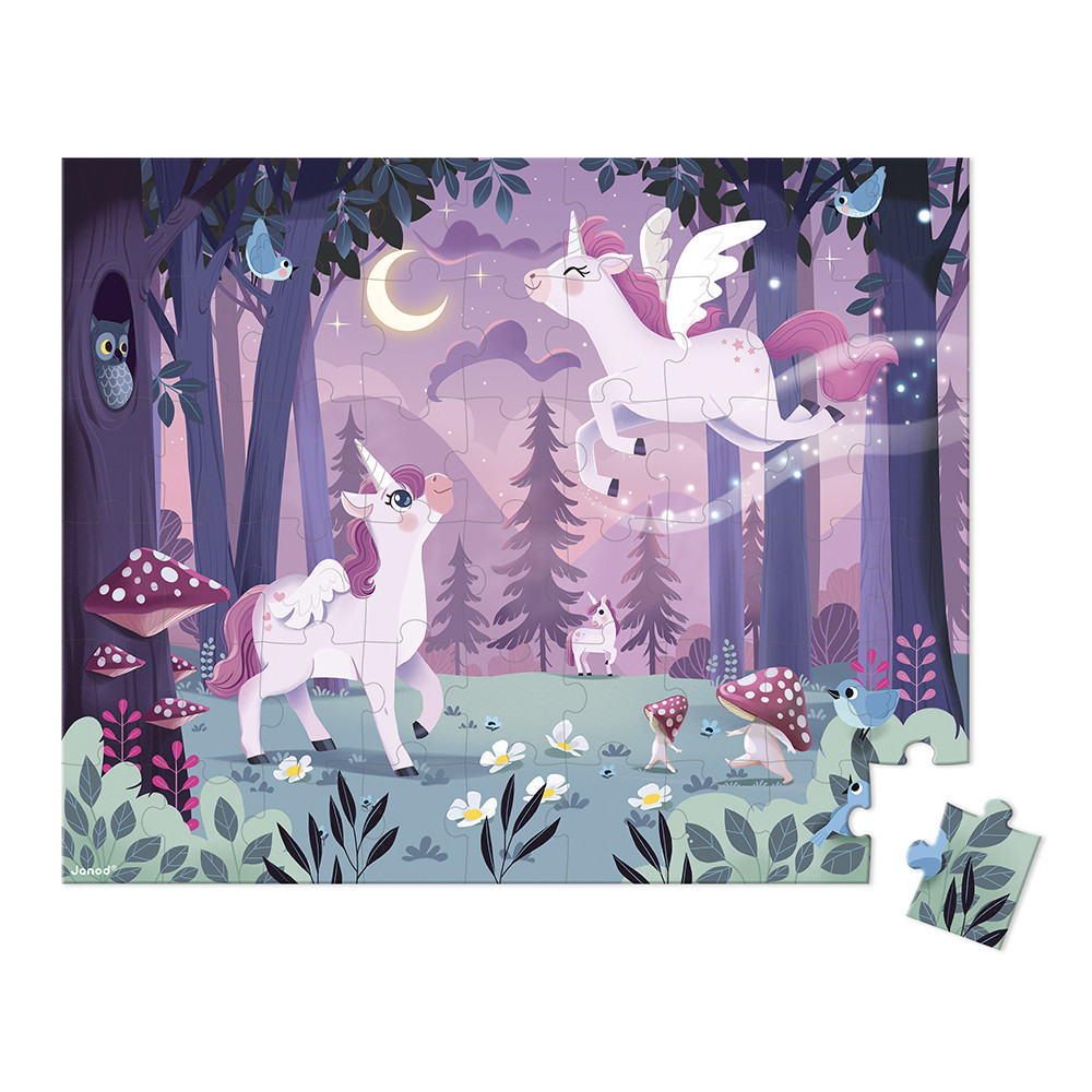 Puzzle Licornes 54 pièces : Puzzles 50 à 149 pièces Janod - J02555