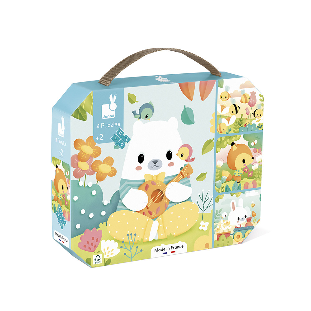 Skalierbare Puzzles Pure - 4 Puzzles : 20- bis 49-teilige Puzzles Janod ...