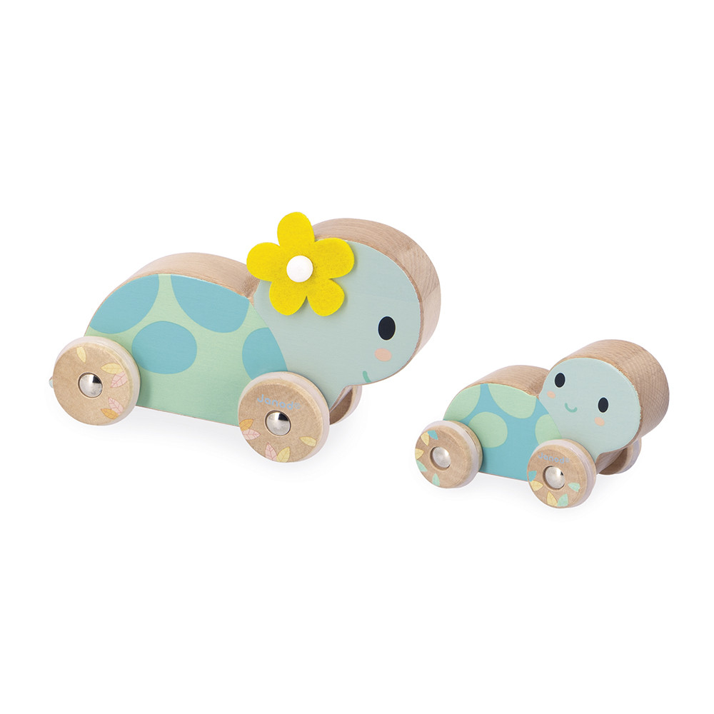 Set of 2 Pure Pushing Turtles : Push & Pull toys Janod - J05148