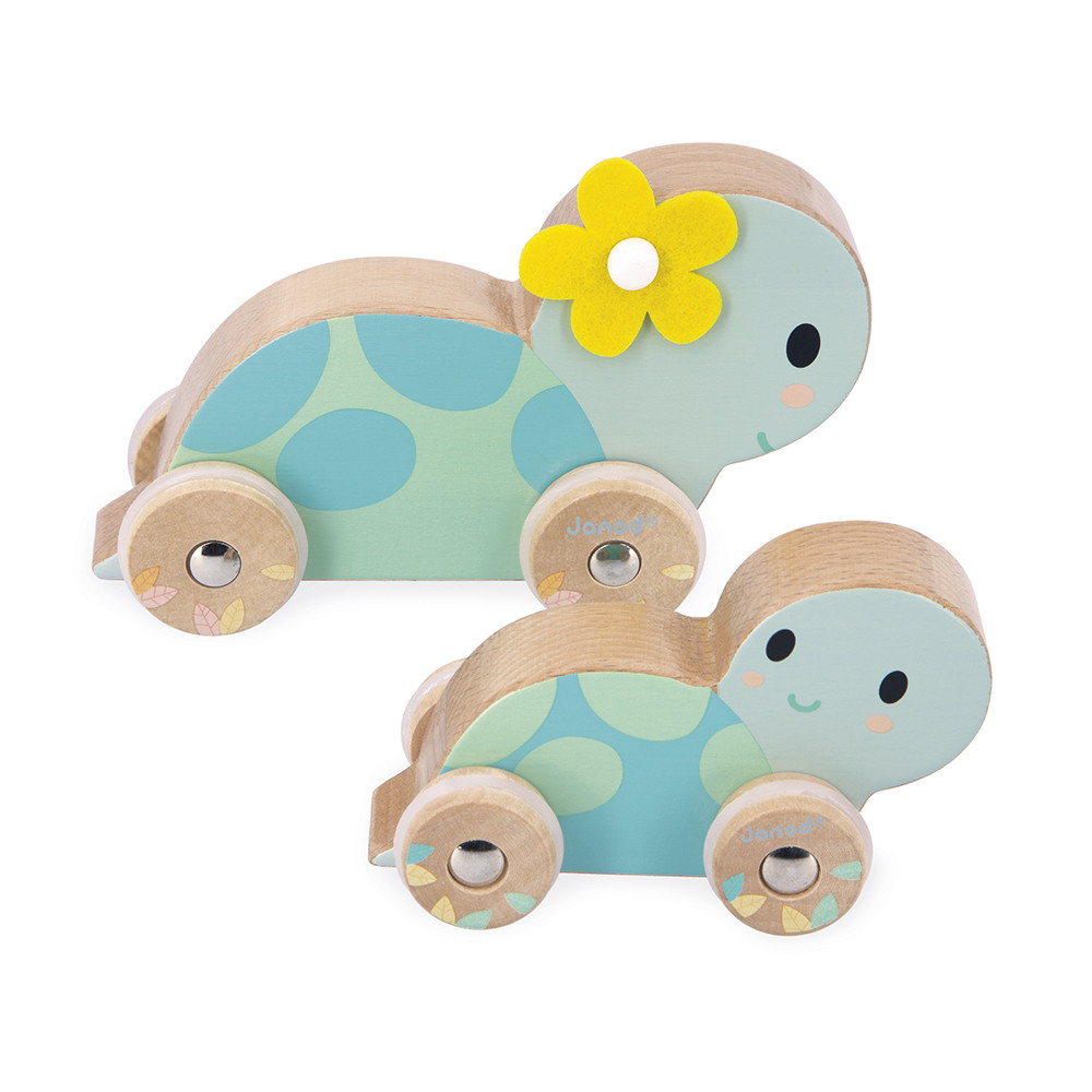 Set of 2 Pure Pushing Turtles : Push & Pull toys Janod - J05148